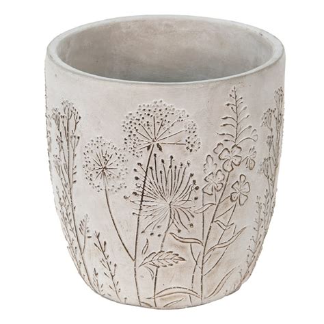 6CE1555S Bloempot Ø 12x10 cm Roze Beige Keramiek Bloemen Bloempot binnen