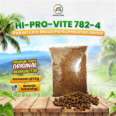 Jual Pakan Pelet Ikan Lele HI PRO VITE 782 Masa Pertumbuhan Akhir 1Kg