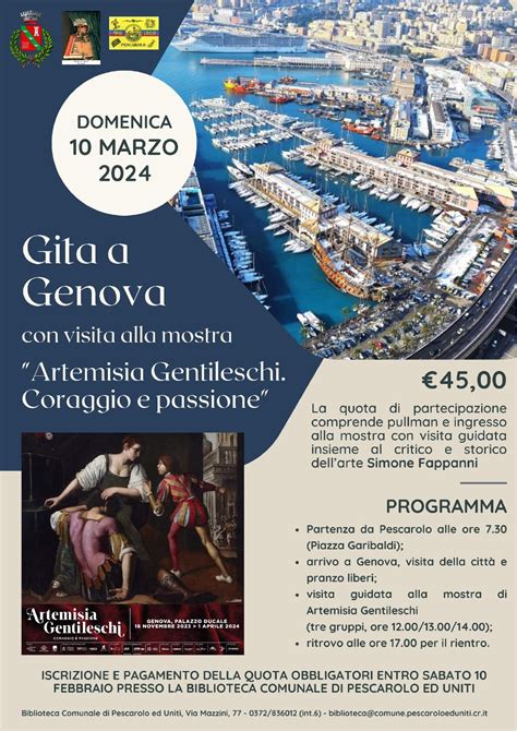 GITA A GENOVA CON VISITA ALLA MOSTRA ARTEMISIA GENTILESCHI CORAGGIO E