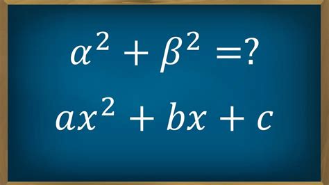 if α and β are the zeros of the polynomial ax2 bx c find the value of α2 β2 youtube