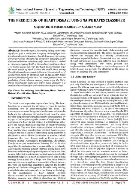 heart disease prediction using naive bayes classifier pdf