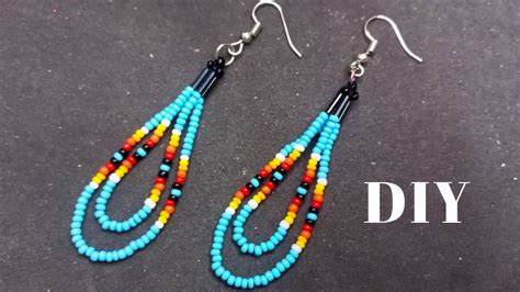 Beaded Earrings Loop Beaded Earrings Tutorial With Seed Beads YouTube