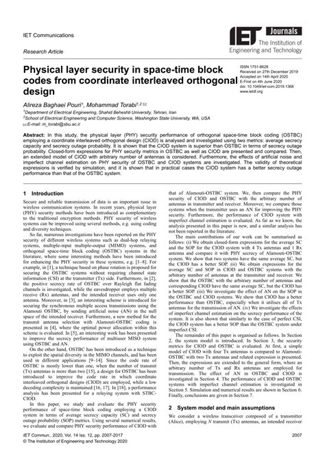 pdf physical layer security in space time block codes from coordinate interleaved orthogonal