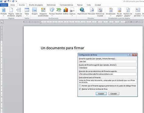 Firmar Documentos Word Con Office Inform Tica Cotidiana