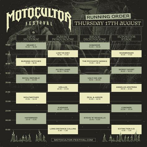 Motocultor Festival 2023 Running Order Day 1 Concerts Metal