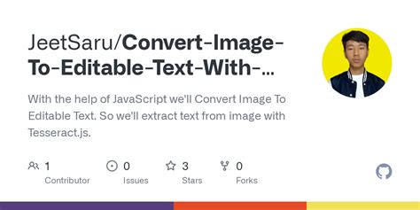 github jeetsaru convert image to editable text with javascript with the help of javascript we