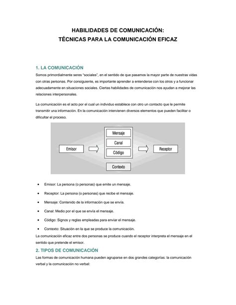 SOLUTION Habilidades De Comunicaci N Tecnicas Para La Comunicacion