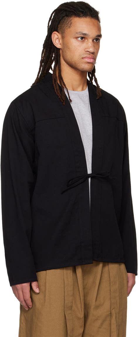 Naked Famous Denim Navy Self Tie Shirt Naked And Famous Denim