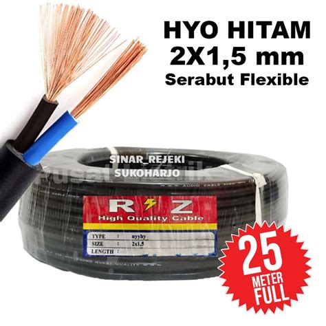 Jual Kabel Listrik NYM HYO 2x1 5 Hitam Serabut NYYHY HYO Hitam 1 Roll
