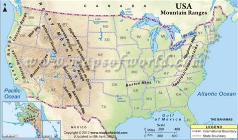 United States Map Mountain Ranges