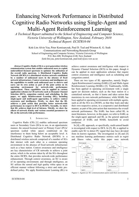 pdf enhancing network performance in distributed cognitive radio networks using single agent