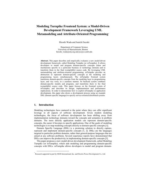 pdf modeling turnpike frontend system a model driven development framework leveraging uml