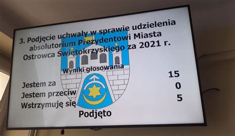 Absolutorium I Wotum Zaufania Dla Prezydenta Ostrowca Wi Tokrzyskiego