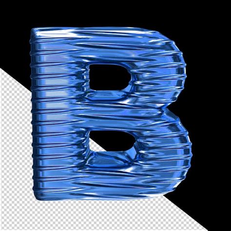 Símbolo 3d azul con la letra horizontal acanalada b Archivo PSD Premium