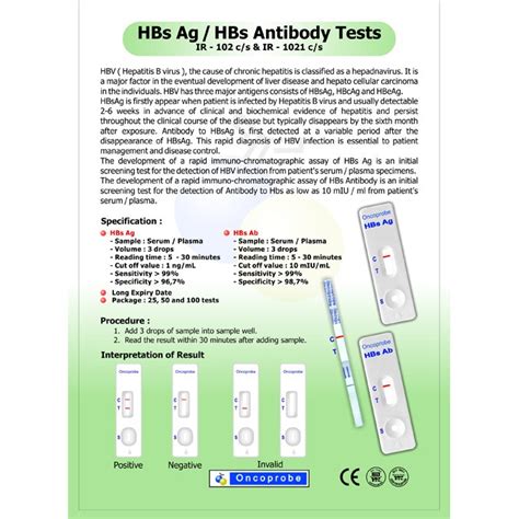 Jual 1 Box 25pc Alat Tes Hepatitis B Antibodi Hbs Ab Rapid Test
