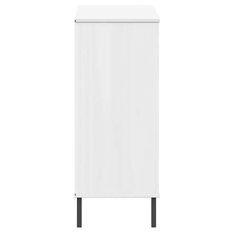 vidaXL Szafka na buty OSLO metalowe nóżki biała 95x35x87 cm sklep