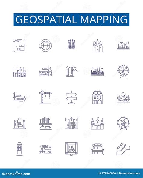 Geospatial Mapping Line Icons Signs Set Design Collection Of