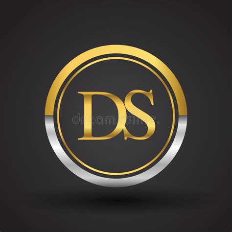 DS Letter Logo In A Circle Gold And Silver Colored Vector Design