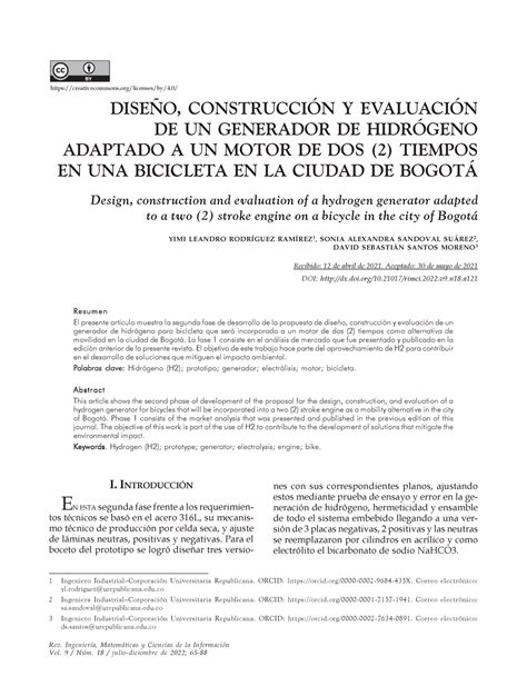 Diseño Construcción y Evaluación De Un Generador De Hidrógeno YIMI
