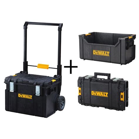 Dewalt Tough System Tool Box Set Rolling Tough Job Site Storage Bin Pc