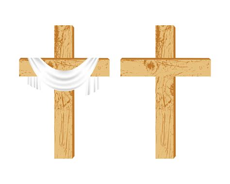 Two Wooden Christian Crosses A Simple Wooden Cross With And Without A