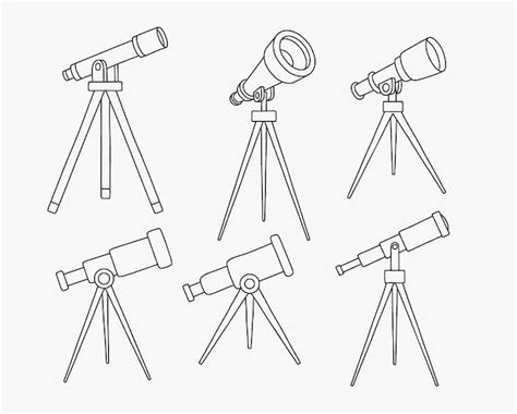 Premium Vector Set Of Telescope Icon In Outline Style
