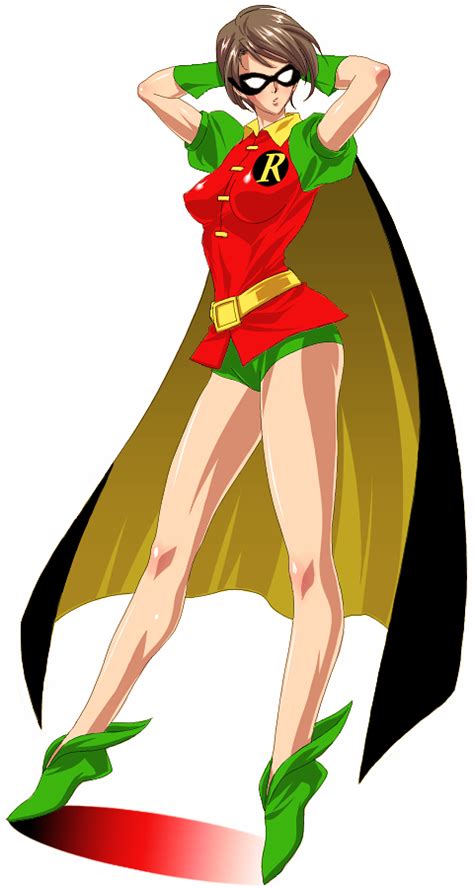 Safebooru Arms Up Brown Hair Cape Dc Comics Female Genderswap Gloves Liiiiliiiil Mask Robin