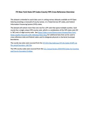 Fillable Online Its New York State Zip Codes County Fips Cross