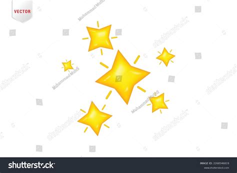 Set Yellow Stars Different Shapes Five Stock Vector Royalty Free