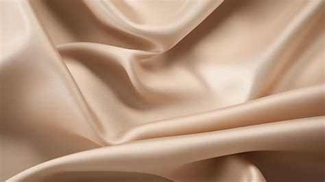Close Up View Beige Fabric Texture In A Crumpled Beige Background