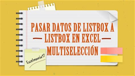 Pasar Y Eliminar Registros De Listbox A Listbox En VBA Excel