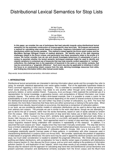 pdf distributional lexical semantics for stop lists