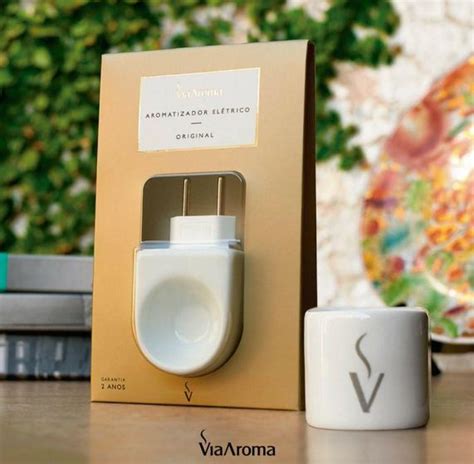 Aromatizador Difusor Elétrico Porcelana Via Aroma Original Bivolt