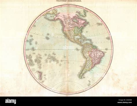 Mapa De Pinkerton Del Hemisferio Occidental Fotos e Imágenes de stock