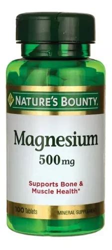 Natures Bounty Magnesio Óxido 500mg Huesos Y Músculos 100cap Meses