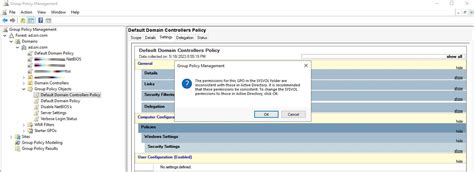 Solved Permissions For This Gpo In The Sysvol Folder Are Inconsistent