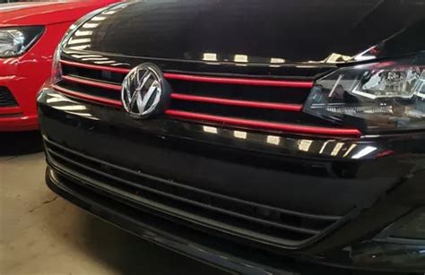 Moldura Vira Roja 9 Mm Para Parrilla Vw Polo 2019 6 Piezas
