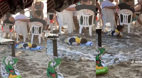 Niño estaba durmiendo en una playa pero despertó llorando por algo