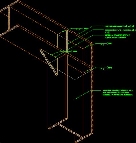 Planos De Detalle De Refuerzos Y Union En Marco De Estructura En Dwg