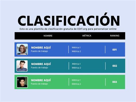 Templates Para Rankings E Tabelas De Classifica O Gr Tis