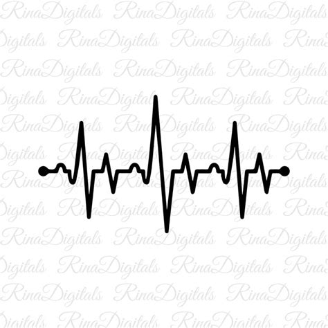 Heartbeat Line SVG Files ECG EKG Cut Files Healthcare Vector Files