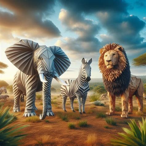 Premium Photo A Nature Reserve Showing An Elephant Zebra And Lion