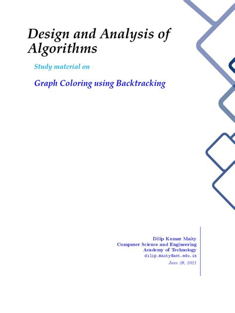 design and analysis of algorithms graph coloring using backtracking pdf vertex graph