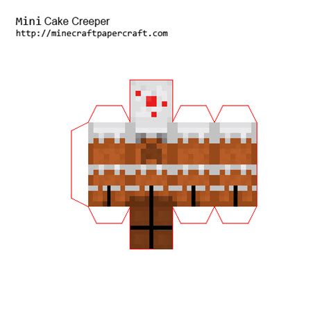 Papercraft Mini Cake Creeper Paper Crafts Minecraft Crafts