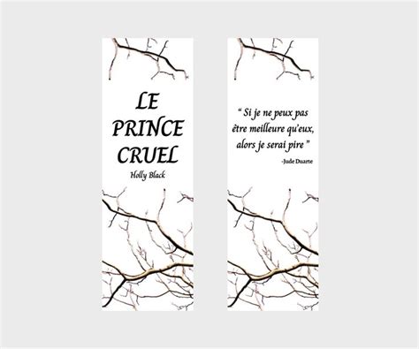Marque Page Le Prince Cruel Signets De Lecture Carnet De Lectures