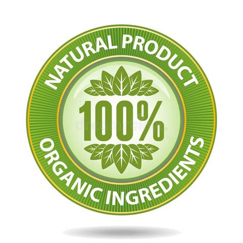 Organic Product Label 100 Natural Stock Illustration Illustration Of
