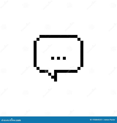 Pixel Art 8 Bit Three Dots Speech Bubble Isolated Vector Illustration