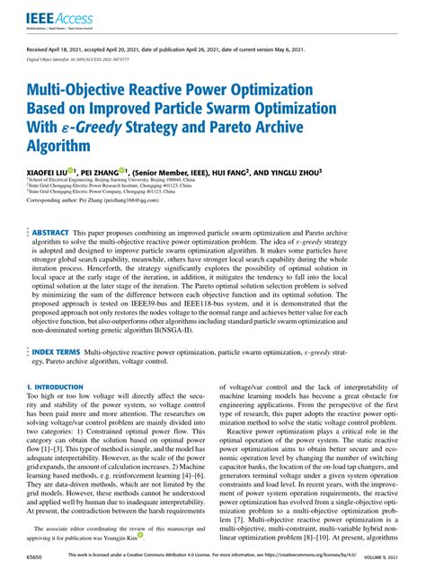 pdf multi objective reactive power optimization based on improved particle swarm optimization