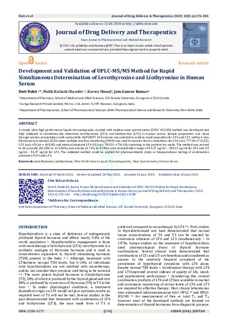 pdf development and validation of uplc ms ms method for rapid simultaneous determination of