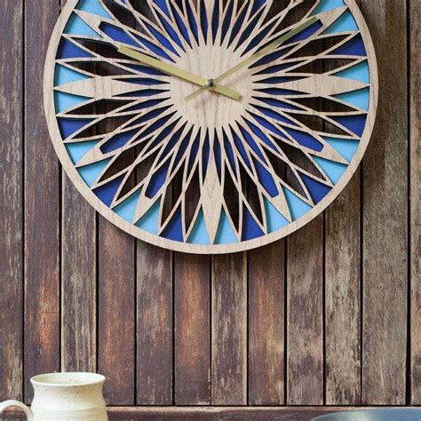 Large Layered Laser Cut Retro Clock 39cm Denvers Designs